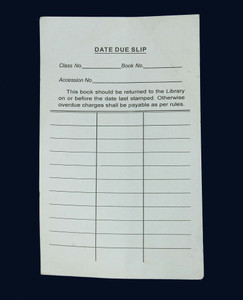 Standard Library Service Library Due Date Slips, Printed Library Due ...