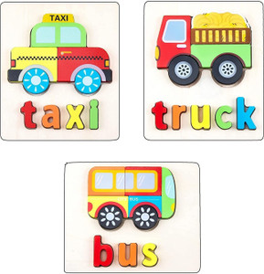 NONU 3D Wooden Alphabet Learning Toy Blocks for Boys and Girls - 3D Wooden Alphabet Learning Toy ...