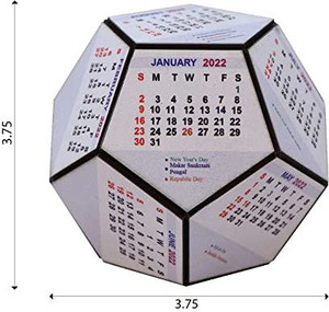 Divyata Mall Pentagon Desk Calendar Dodecahedron MDF Calendar for Gifts ...