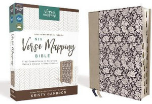 NIV, Verse Mapping Bible, Leathersoft, Navy Floral, Thumb Indexed ...