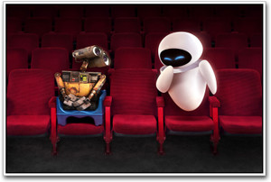 Wall E watching Movie Paper Print - Movies posters in India - Buy art ...