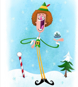 Buddy The Elf - Medium Size Ready To Frame Rolled Digital Art Print On ...
