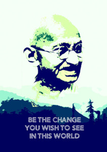Mahatma Gandhi Be the Change Poster Paper Print - Quotes & Motivation ...