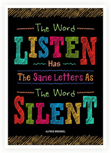 Listen Same Letters As The Word Silent Alfred Brendel Quotes Poster ...