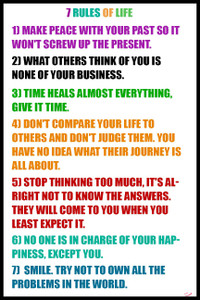 Motivational Poster - 7 Rules of Life - Poster Paper Print - Quotes ...