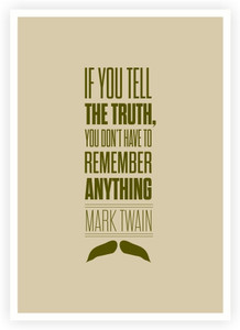 Mark Twain Inspirational Quote Truth Life Modern Poster Paper Print ...