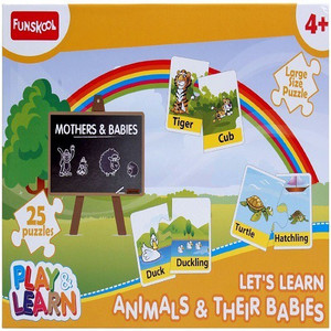FUNSKOOL LETS LEARN ANIMALS & THEIR BABIES - 9424200 - LETS LEARN ANIMALS & THEIR BABIES ...
