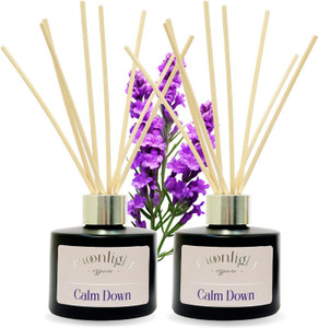 Moonlight Essence Flower Diffuser Set Calm Down, Lavender reed diffuser, Aroma oil (2x120ml ...