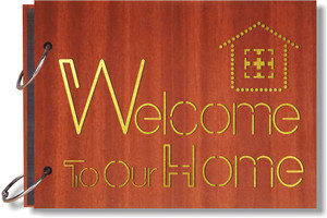 FUTURE HUB Welcome To Our Home Artworks Wooden Photo Album Scrap Book (22 cm x 16 cm) Album ...