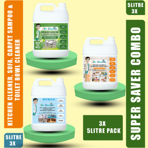 Dr Cleaner Machine Dishwash 5L + Kitchen Cleaner 5L+ Sofa & Carpet Sampoo 5L. Kills Germs ...