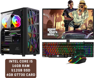 LOESIS GAMING DESKTOP PC Core i5 (16 GB DDR4/512 GB SSD/Windows 11 Home/4 GB 4GB/19 Inch Screen ...