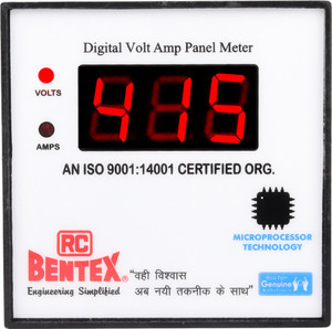 RC BENTEX Three Phase 72 MM Digital Volt & Amp Meter Square 0-50A & 20-500V, 102000011 Ammeter ...