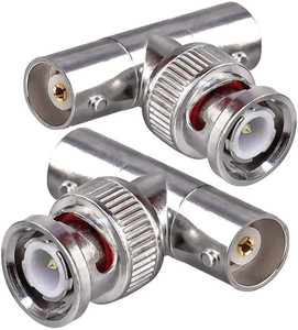 Netboon BNC Male to Dual BNC Female 3 Way T Type Adapter for RF Coax Cable CCTV Camera BNC 3 Way ...