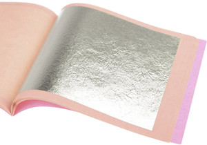 A.K COLLECTION A.K 15 sheets asli chandi ka vark pure veg leaf (6X4IN) A-100 - A.K 15 sheets ...