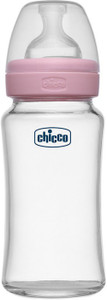 Chicco Well-Being Glass Feeding Bottle (240ml, Medium Flow) (Pink) - 240 ml - Buy Chicco Glass ...
