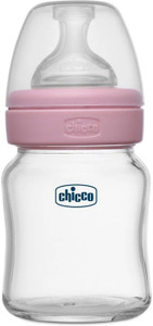 Chicco Well-Being Glass Feeding Bottle (120ml, Slow Flow) (Pink) - 120 ml - Buy Chicco Glass ...