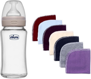 Chicco Well-Being 240ml Pink Glass Feeding Bottle and Washclothes (Combo) - 240 ml - Buy Chicco ...