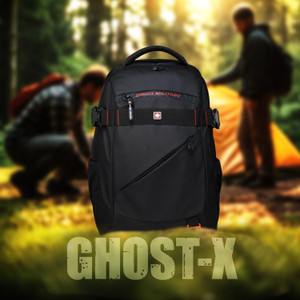 SWISS MILITARY GHOST X Multi Utility Backpack with Headphone Socket 30 L Backpack Black - Price ...