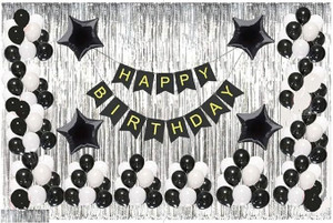 Flipkart.com | Miaara Solid Black & White Themed Happy Birthday Banner ...