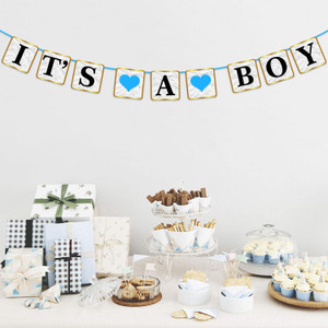 ZYOZI It’s A Boy Banner for Boy Baby Shower - Baby Shower Decorations ...