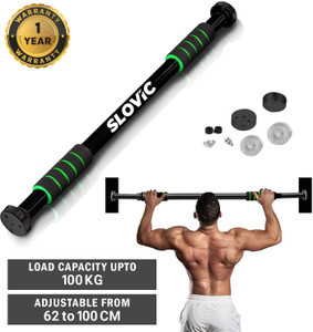 SLOVIC Pull-Up Bar for Home Workout | Non-Slip Carbon Steel Bar (Load Capacity: 100 Kg) Pull-up ...
