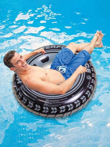 HEEPI Giant Tire Inflatable Floating Swimming Pool Tube Ring Swim Floatation Belt Price in India ...