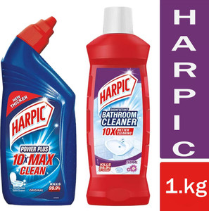 Harpic Bathroom Cleaner Floral And Power Plus Liquid Toilet Cleaner@500+500(1kg) Floral And ...