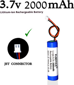ElectroWorld 3.7V 1800mah (18650) Lithium ion Protected battery for DIY Projects Battery ...