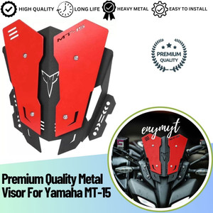 ENEMYT VIS4 Premium Quality Metal Visor For Yamaha MT-15 Bike Windshield (Red) Bike Headlight ...