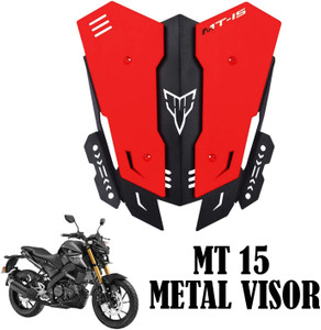 DAZZRIDE Premium Quality Metal Visor For Yamaha MT-15 Bike (Red) Bike Headlight Visor Price in ...