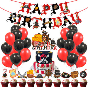 ZYOZI Pirate Birthday Party Decoration Happy Birthday Pirate Theme ...