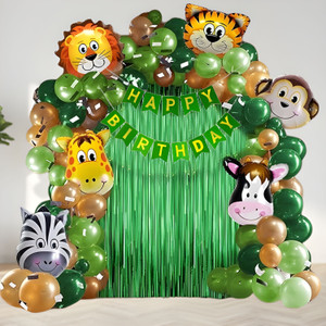 groovy dudz Jungle Themed Birthday Decoration Set - 66 Piece Price in ...