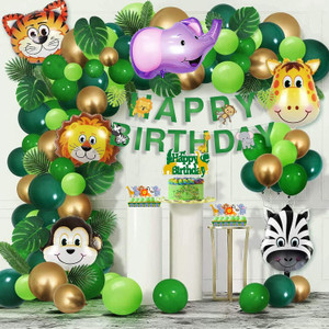 Party Propz Jungle Theme Balloons - Birthday Decorations Kit Jungle ...