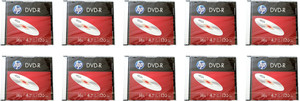 HP DVD Recordable DMA00086 Pack of 10 Disc Slimcase Speed 16x 4.7 GB - HP : Flipkart.com