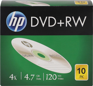 HP DVD Rewritable DRWA00085 Pack of 10 Disc Re-Writable Slim Case Speed 4x 4.7 GB - HP ...
