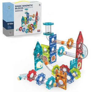 BS MART 3D Magical Magnetic Construction STEM & STEAM Light Marble Run ...
