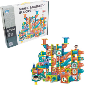 KIDHUT 268 Pcs Marble Run Race Track 3D Magnetic Tiles Building Toy Blocks - 268 Pcs Marble Run ...