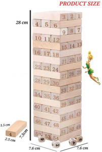 Shreejee JENGA WOODEN BUILDING BLOCK DOMINOES ,TUMBLING TOWER GAME( BIG ...