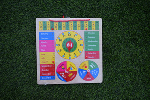 toycel Wooden Learning Educational Calendar - Clock - Weather Seasons ...