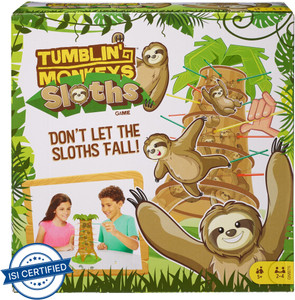 mattel GAMES Tumblin' Monkeys Sloths Party & Fun Board Game - Tumblin ...