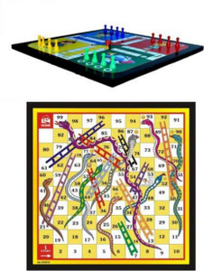 A S wooden Ludo + Snake & Ladders 2 in 1 Combo With One Set Of Plastic Ludo coin & Dice board ...