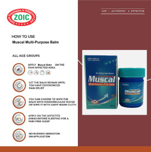 ZOIC Pharmaceuticals Muscal Multi Purpose for Headache, Back, Muscle,Joint & Knee Pain Balm ...