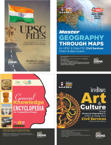 Disha's Smart Prep Edge Combo (set of 4 Books) - UPSC Files with Geography through Maps, Indian ...