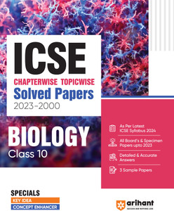 ICSE Chapterwise-Topicwise Solved Papers 2023-2000 Biology Class 10th Ninth Edition: Buy ICSE ...