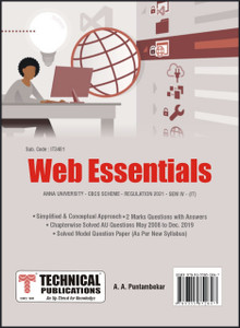 Web Essentials for BE Anna University R21CBCS (IV - IT - IT3401): Buy Web Essentials for BE Anna ...