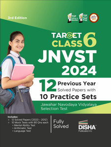 Target Class 6 Jnvst 2024 - 12 Previous Year-Wise Solved Papers with 10 Practice Sets - Jawahar ...