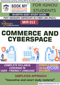 IGNOU MIR 13 Commerce and Cyberspace Study Material (In Depth Guide) For Ignou Student: Buy ...
