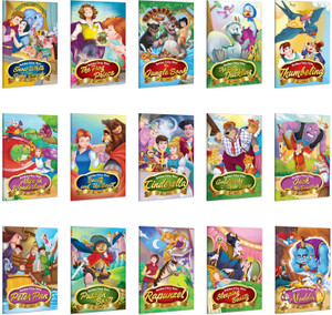 Set of 15 Golden & Classic Fairy Tales Story Books : Aladdin, Alice in Wonderland, Peter Pan ...