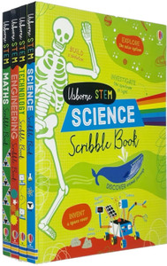 Usborne Stem Series 4 Books Collection Set - Science Scribble Book, Technology Scribble Book ...