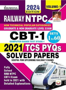 Railway NTPC CBT Stage 1 Edition 2024 Solved Papers Total 60 TCS PYQs Volume 1 (English best ...